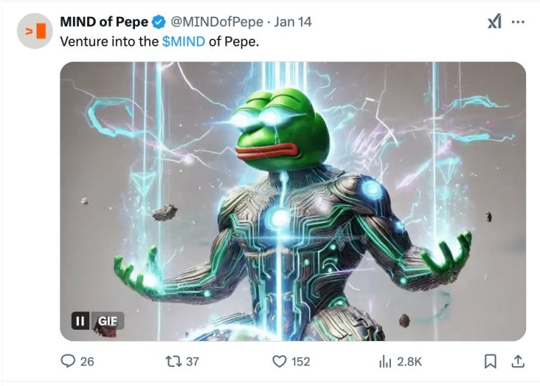 L’agent IA MIND of Pepe lève 1M$ levés en 24 heures de prévente