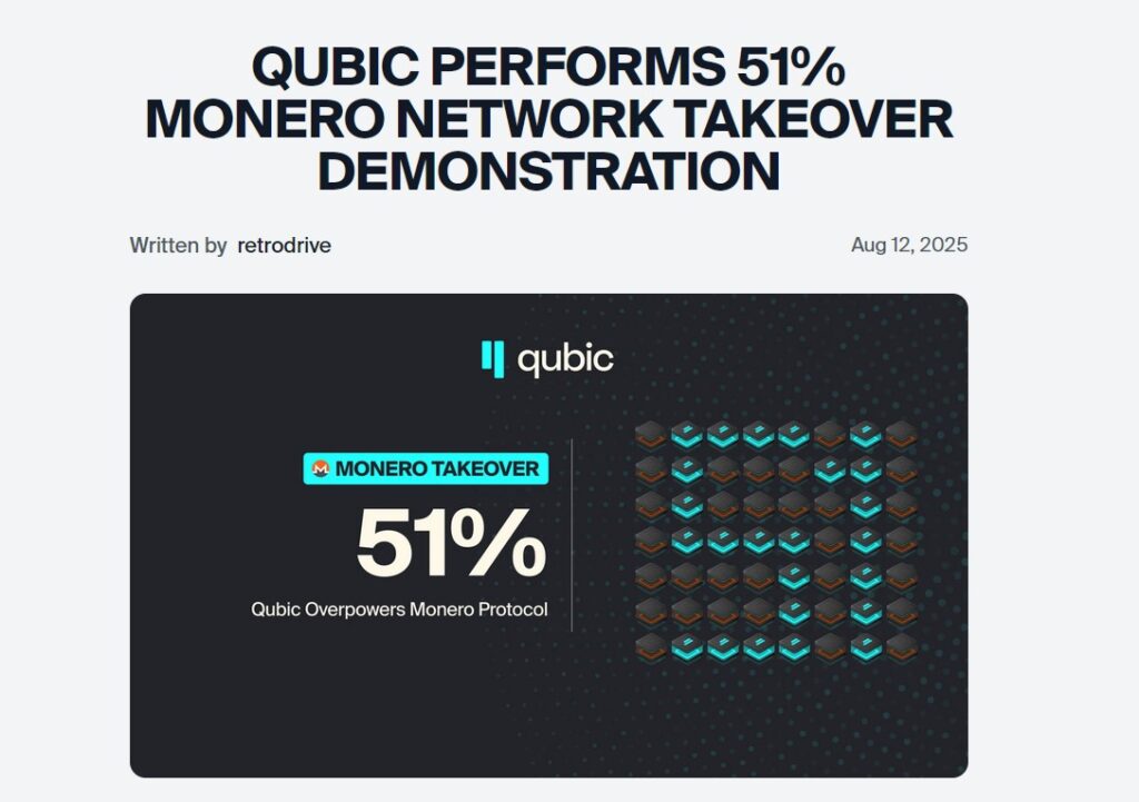 Qubic aurait pris le contrôle de Monero (XMR) : info ou intox
